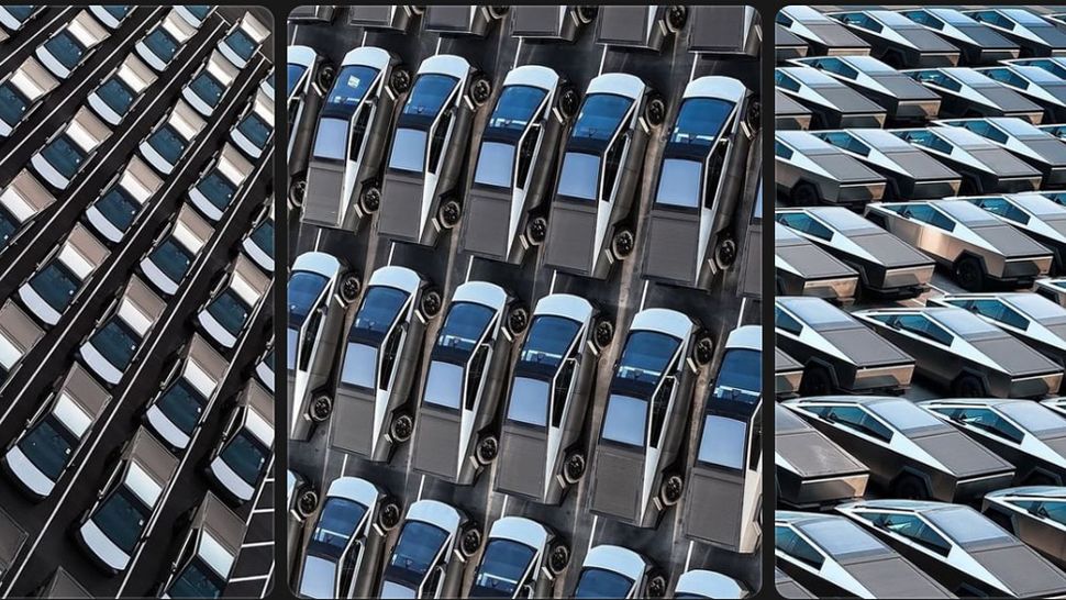 Everyone's making fun of Tesla's photos of a Cybertruck parking lot ...