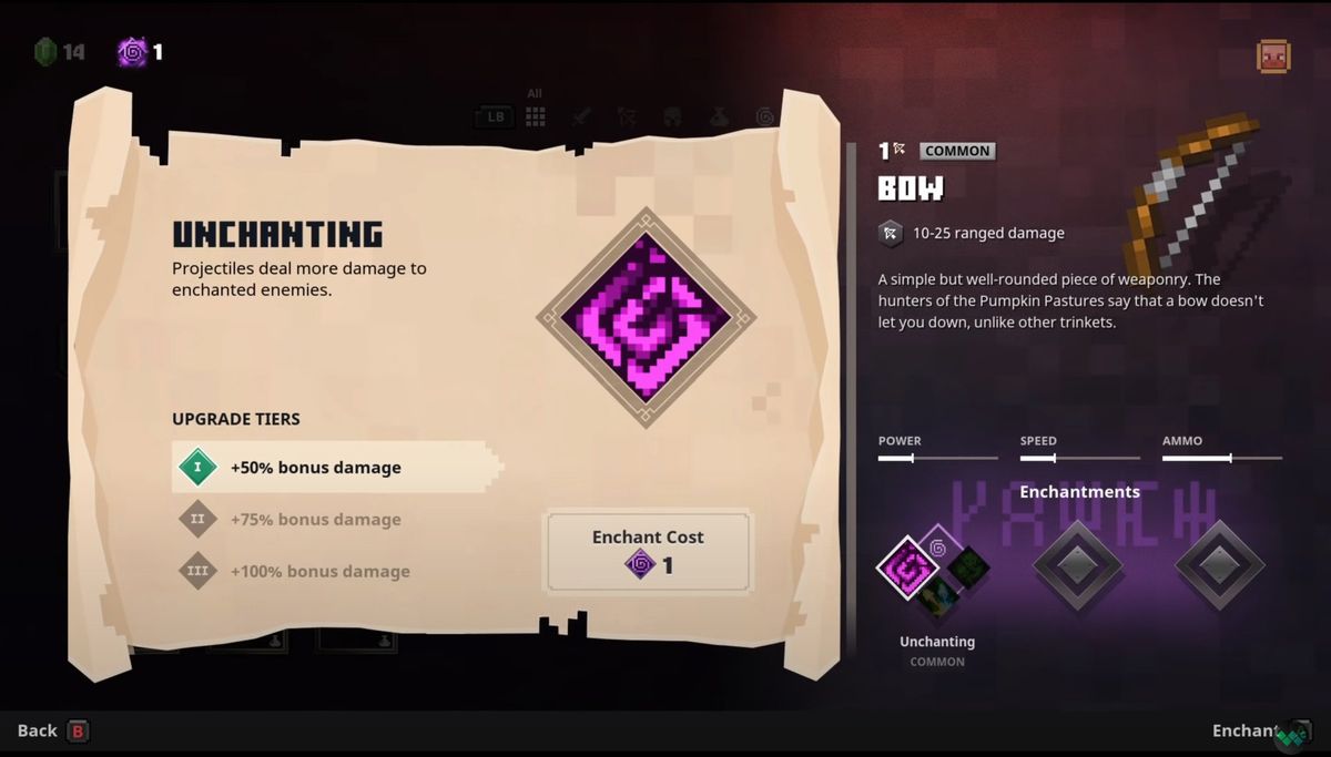 Minecraft Dungeons guide: How to enchant and upgrade your weapons and ...