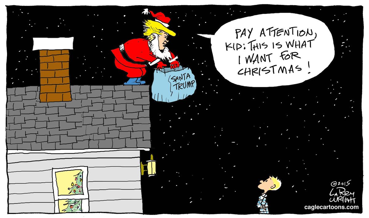 Political cartoon U.S. Trump Santa Christmas | The Week