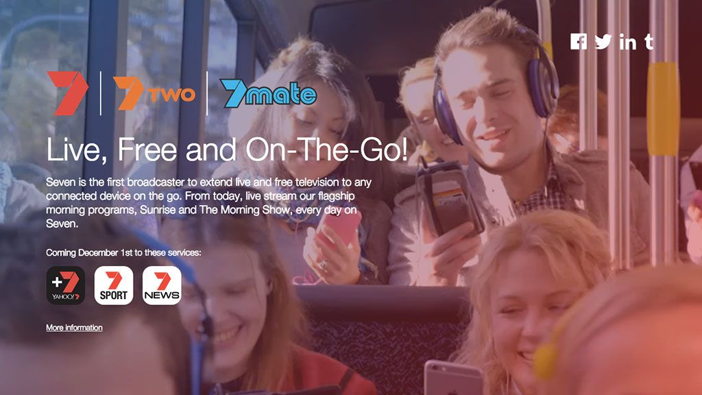 Seven will be live streaming all of its channels from December 1 ...