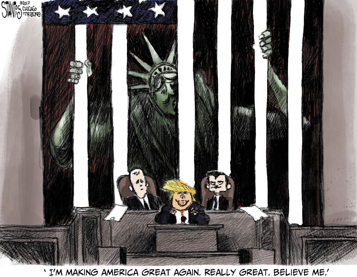 Political Cartoon U.S. Donald Trump America Lady Liberty | The Week
