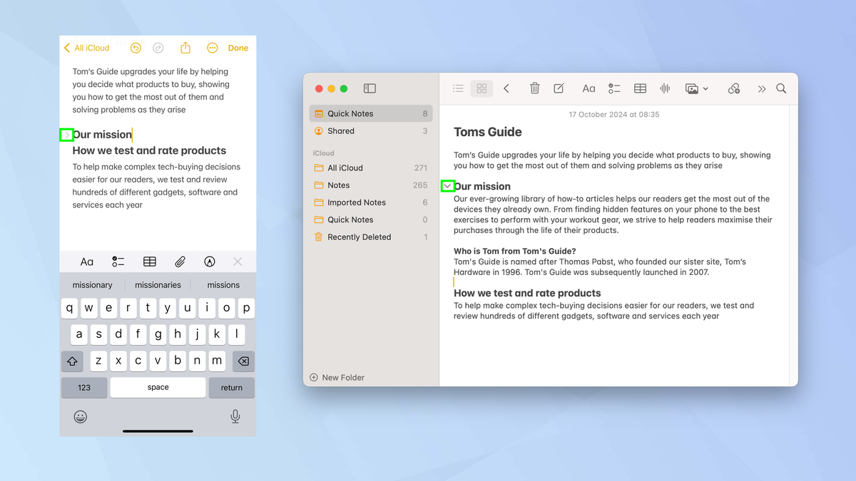 How to create neater Notes in iOS 18 and macOS Sequoia | Tom's Guide
