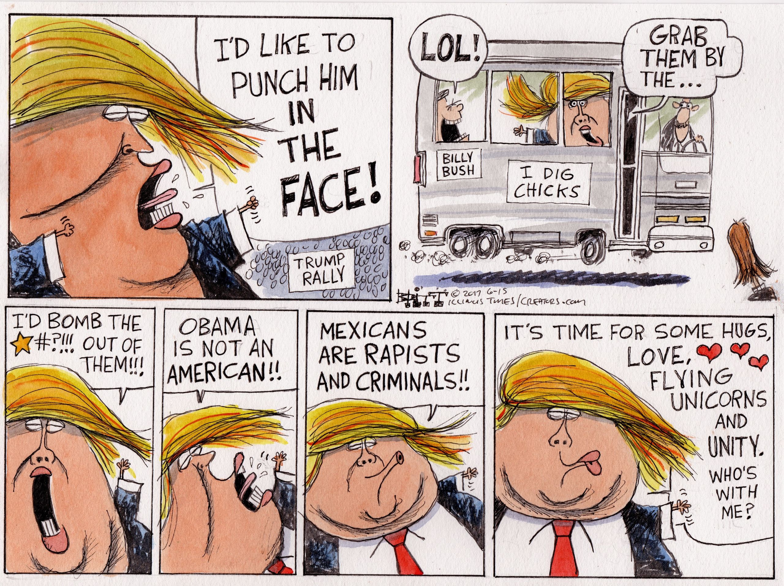 Political cartoon U.S. Trump Congress baseball shooting America unity ...