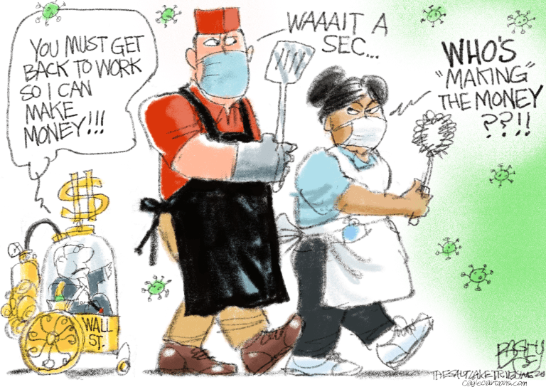 Editorial Cartoon U.S. coronavirus workers wealthy reopening | The Week