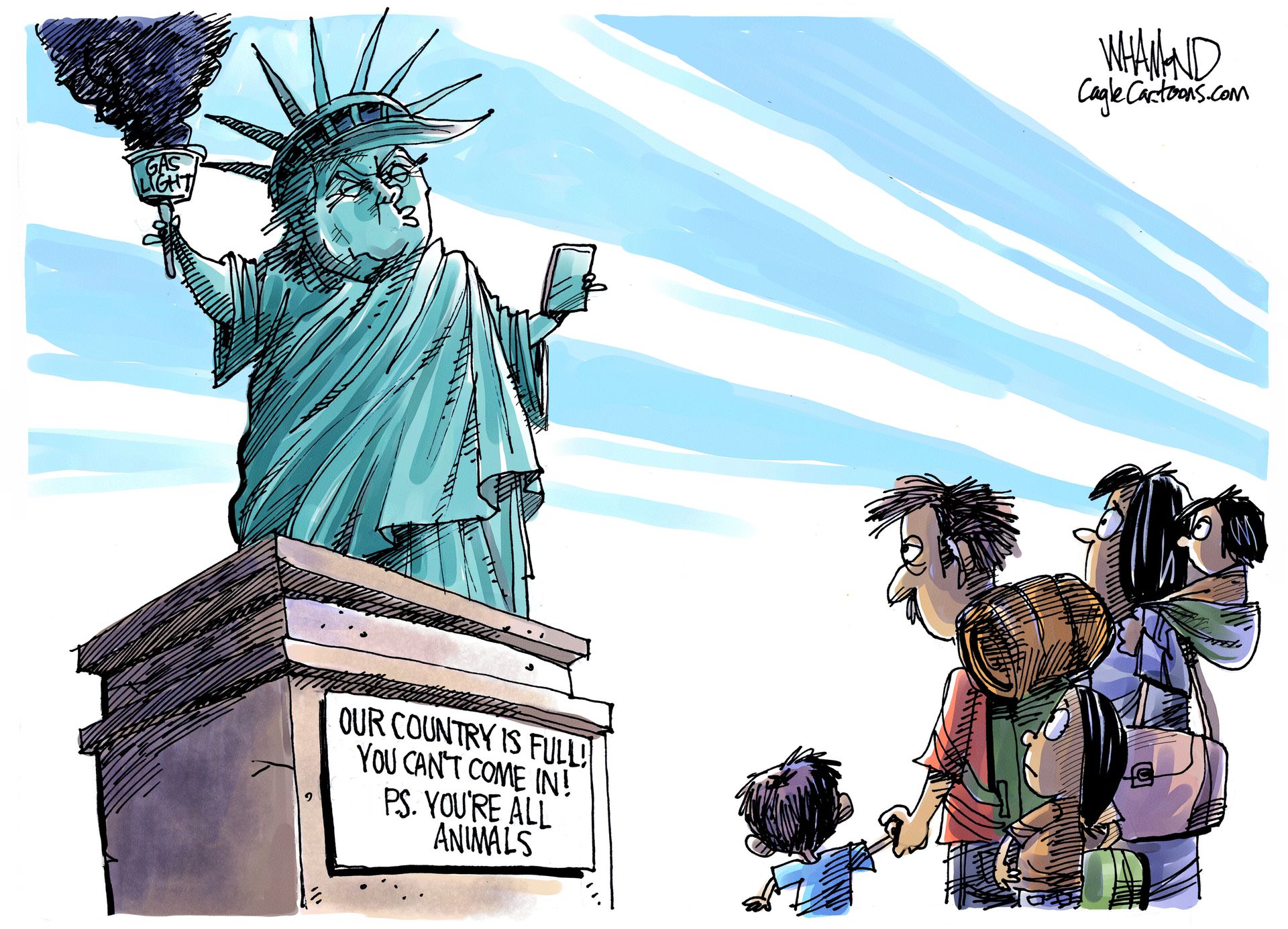 Political Cartoon U.S. Trump statue of liberty immigration | The Week
