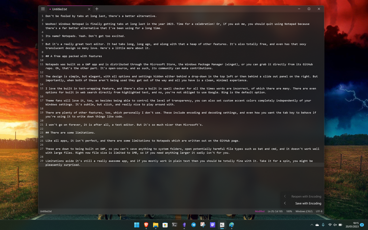 Stop Using Windows Notepad And Start Using This App Windows Central