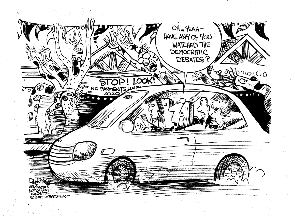 Political Cartoon Democratic Debates 2020 Election Car Dealership | The ...