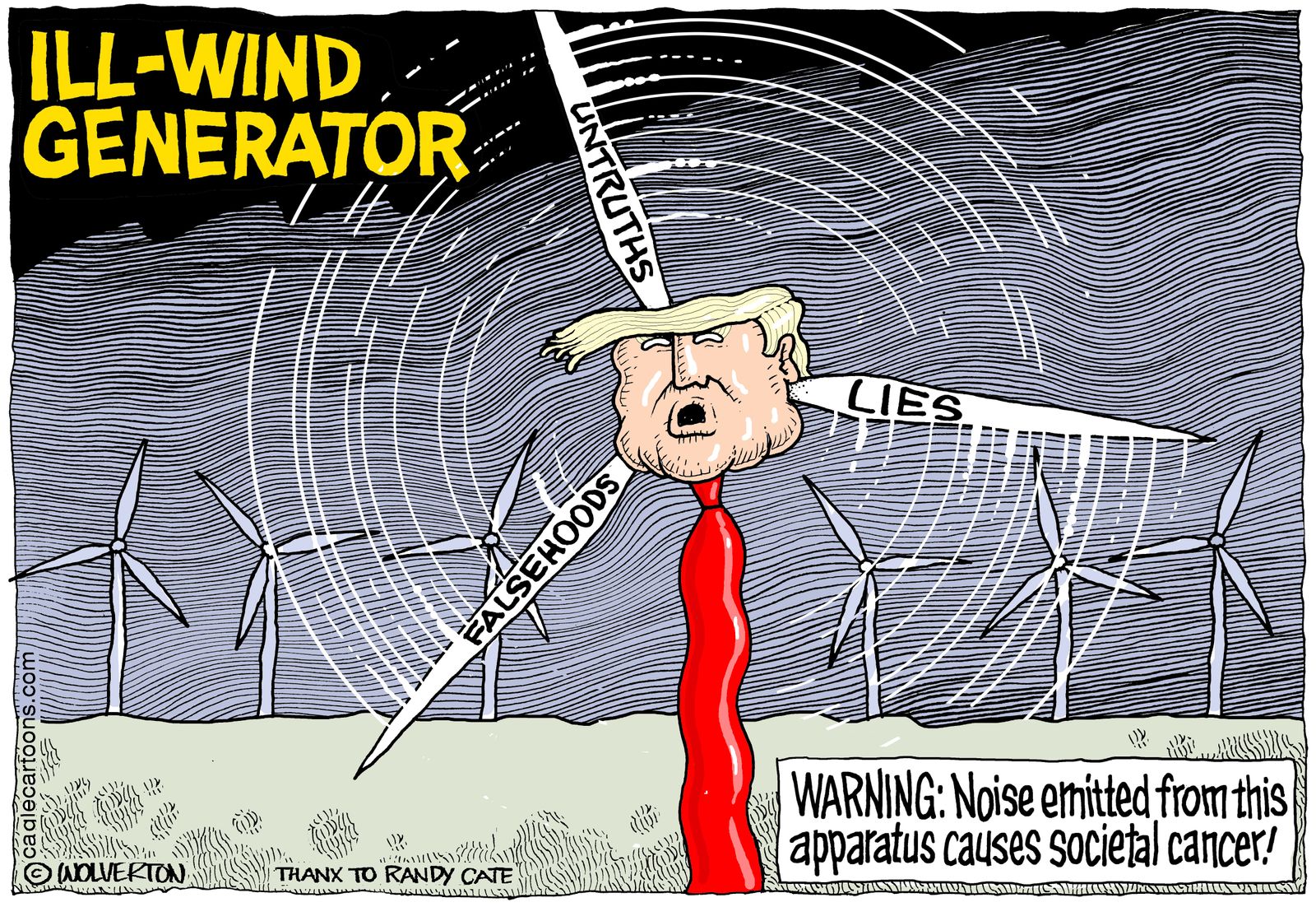 Political Cartoon U.S. Trump ill-wind generator | The Week