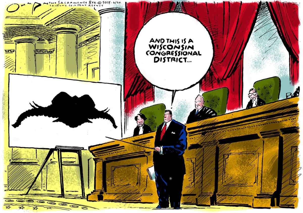 Political cartoon U.S. gerrymandering Supreme Court | The Week