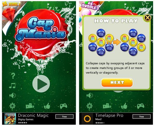 AE Cap Mania, a bottle cap matching game for Windows Phone | Windows ...
