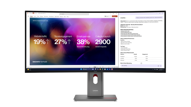 Lenovo ThinkVision P40WD-40 curved ultrawide monitor offers 39.7 inch ...