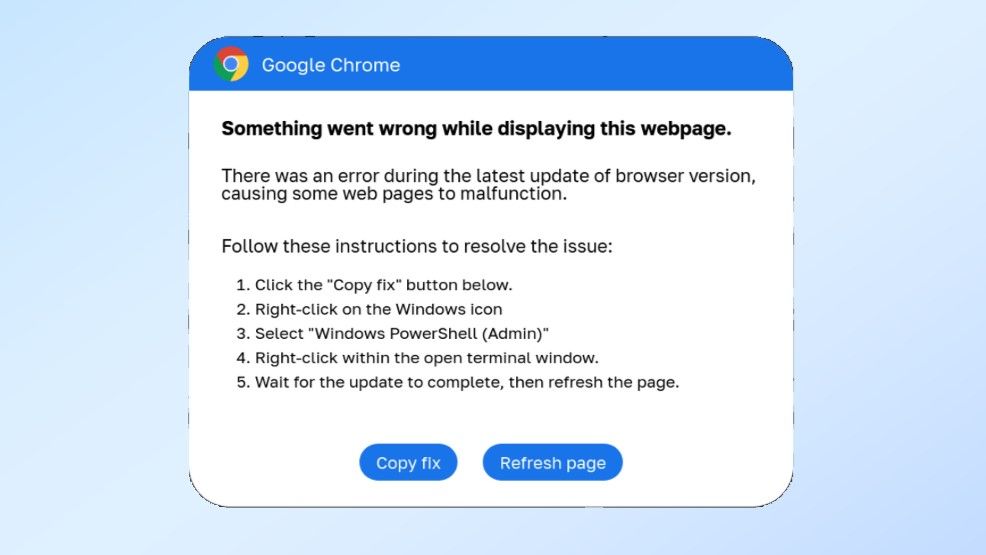 Chrome security alert — clicking this error will open the malware ...