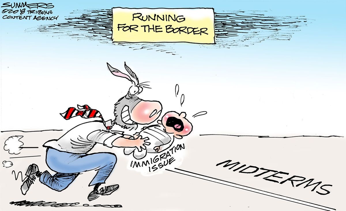 Political cartoon U.S. immigration midterms family separation Democrats ...