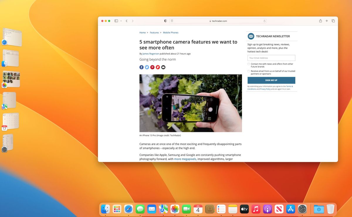 How to use Stage Manager on a Mac in macOS Ventura | TechRadar
