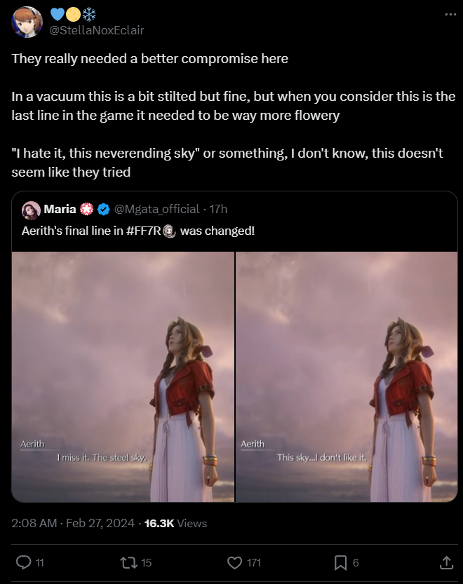 Final Fantasy 7 Remake's final scene gets a script change 2 days before ...