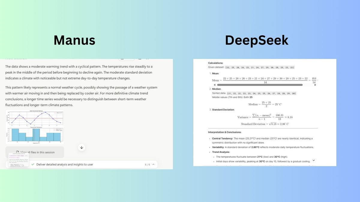 I just tested Manus vs. DeepSeek with 7 prompts from Gemini — here's ...