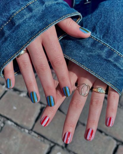 17 Striped Nail Art Ideas to Bookmark Right Now | Who What Wear
