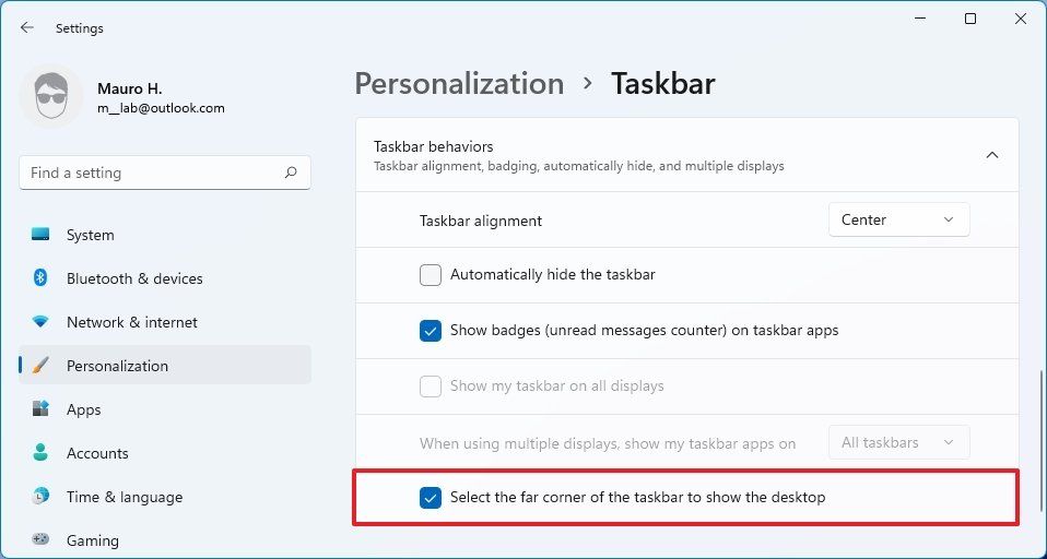 How to disable Taskbar Show desktop button on Windows 11 | Windows Central