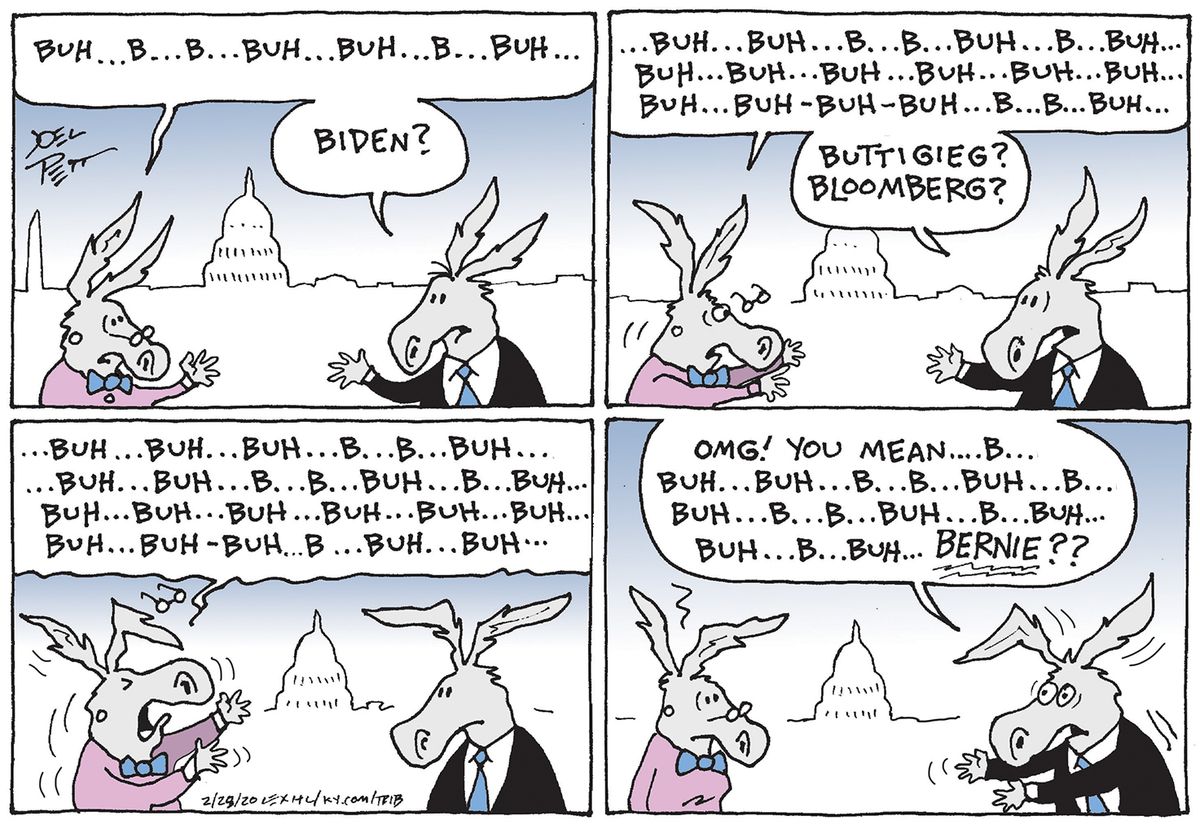 Political Cartoon U.S.dems candidate Bloomberg Biden Bernie | The Week