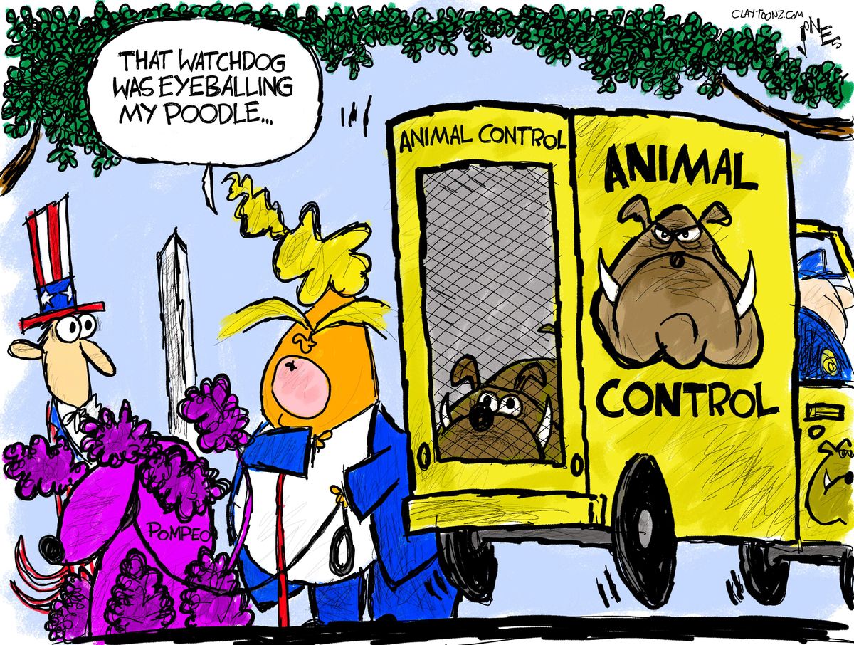 Political Cartoon U.S. Trump pompeo IG watchdog firing | The Week