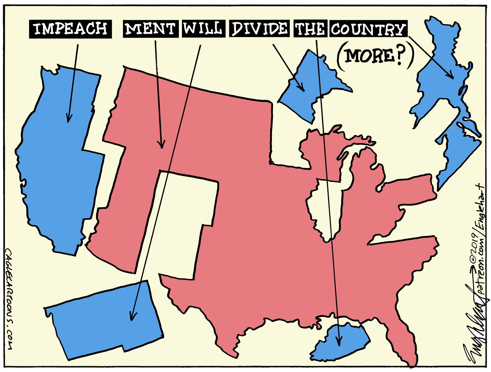 Political Cartoon U.S. Impeachment Electoral College Divided Nation ...