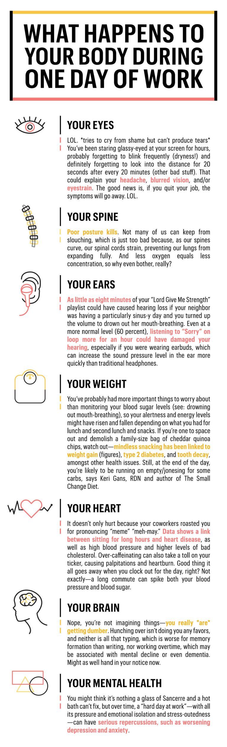 How Work Affects Your Body - Work Health Risks | Marie Claire