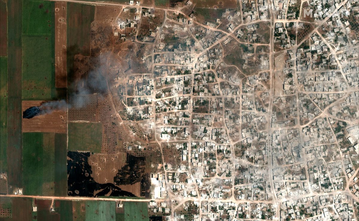 Satellite images show fields on fire in Syria amid escalations in ...