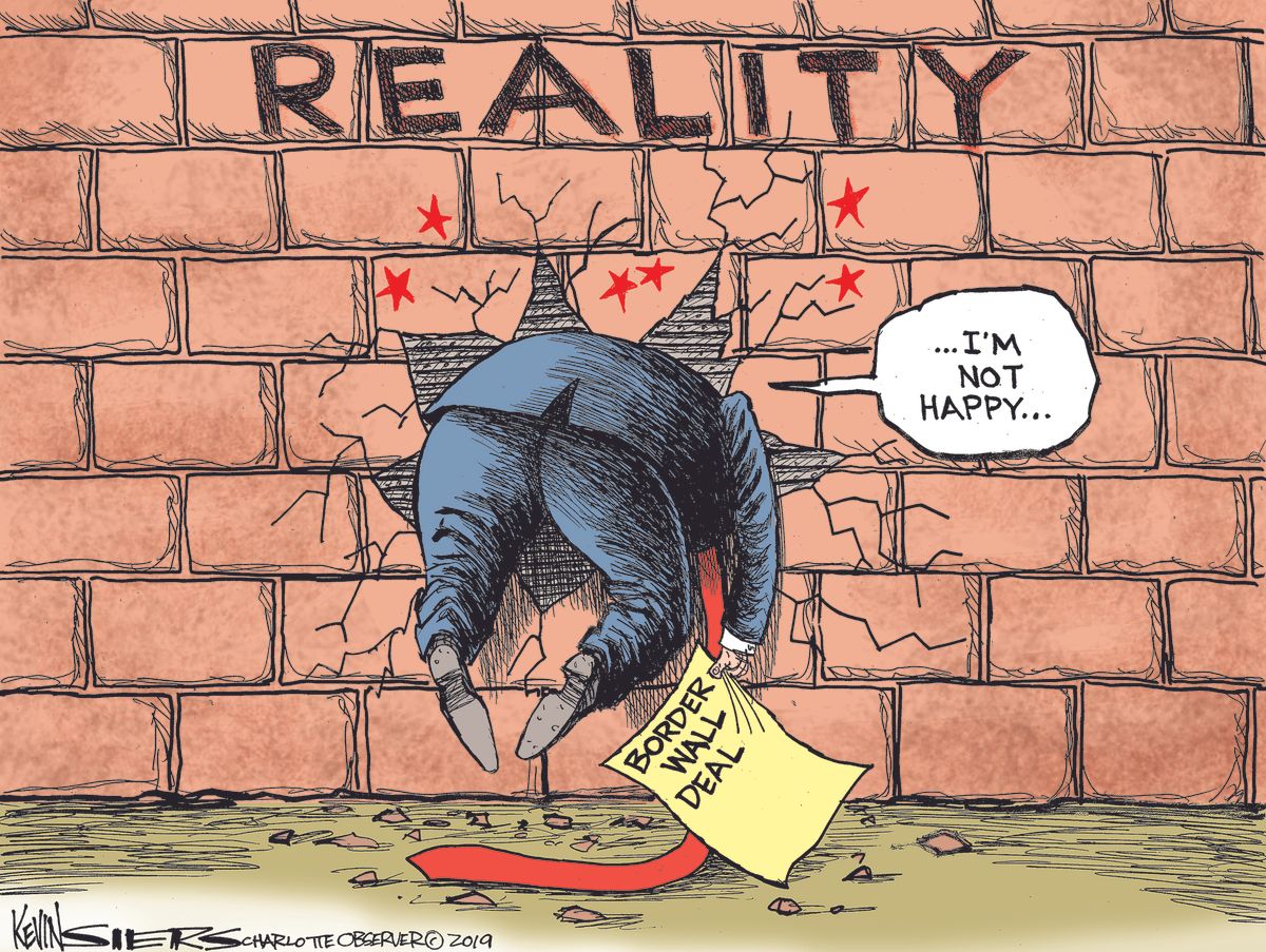 Political Cartoon U.S. Trump Reality border wall deal | The Week