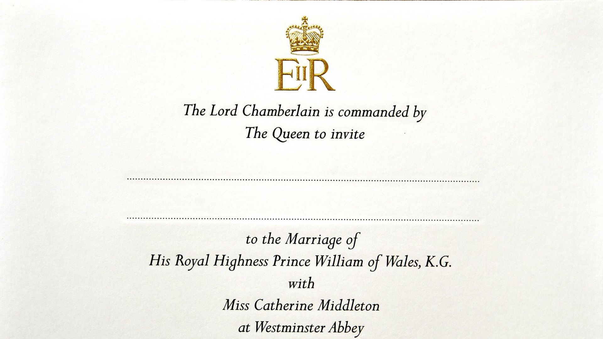 Comparing Royal Family Wedding Invitations Through the Years | Marie Claire