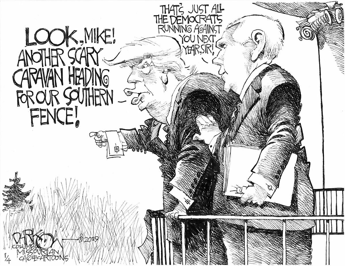 Political cartoon U.S. Trump Mike Pence democrats 2020 campaign | The Week