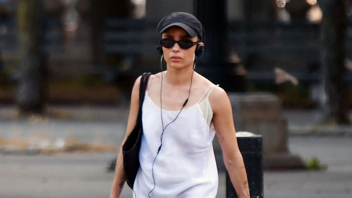 Zoë Kravitz's Crew Socks and Slip Dress Outfit Is From Gen Z's Style ...