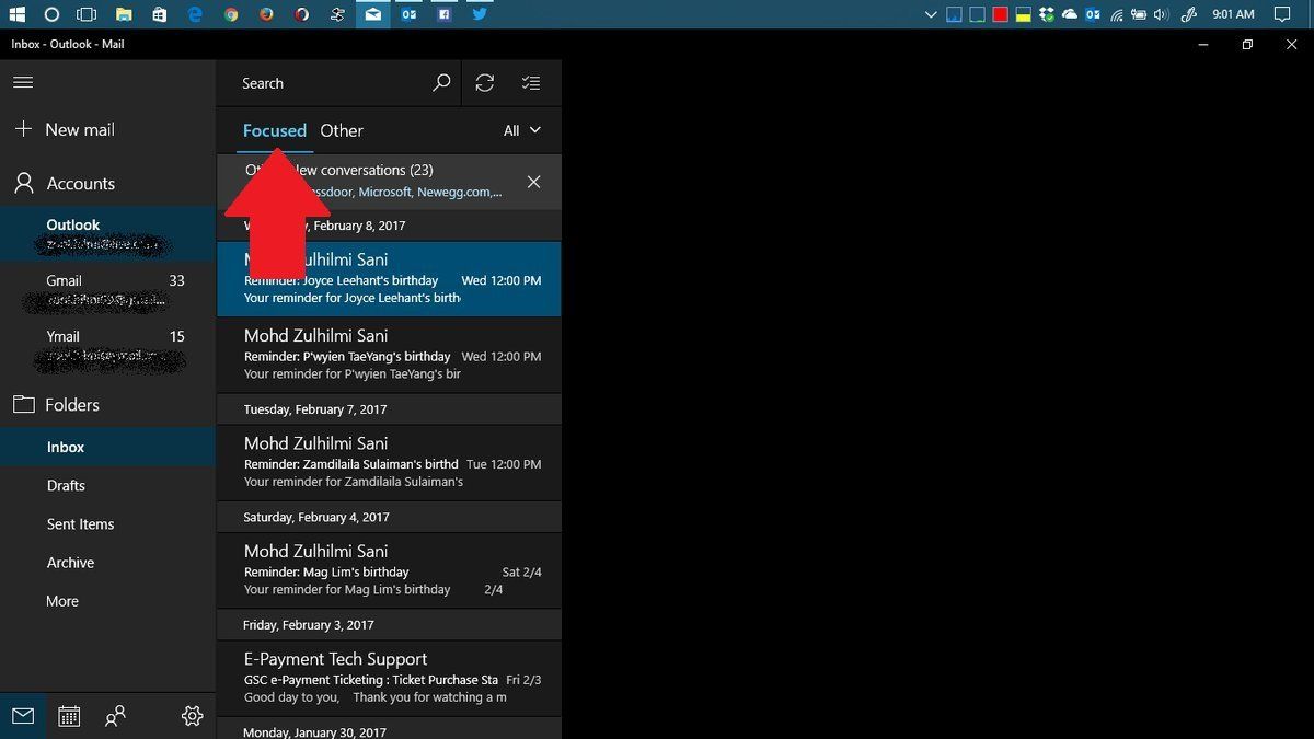 First look at Microsoft's 'Focused Inbox' feature for Windows 10 Mail ...
