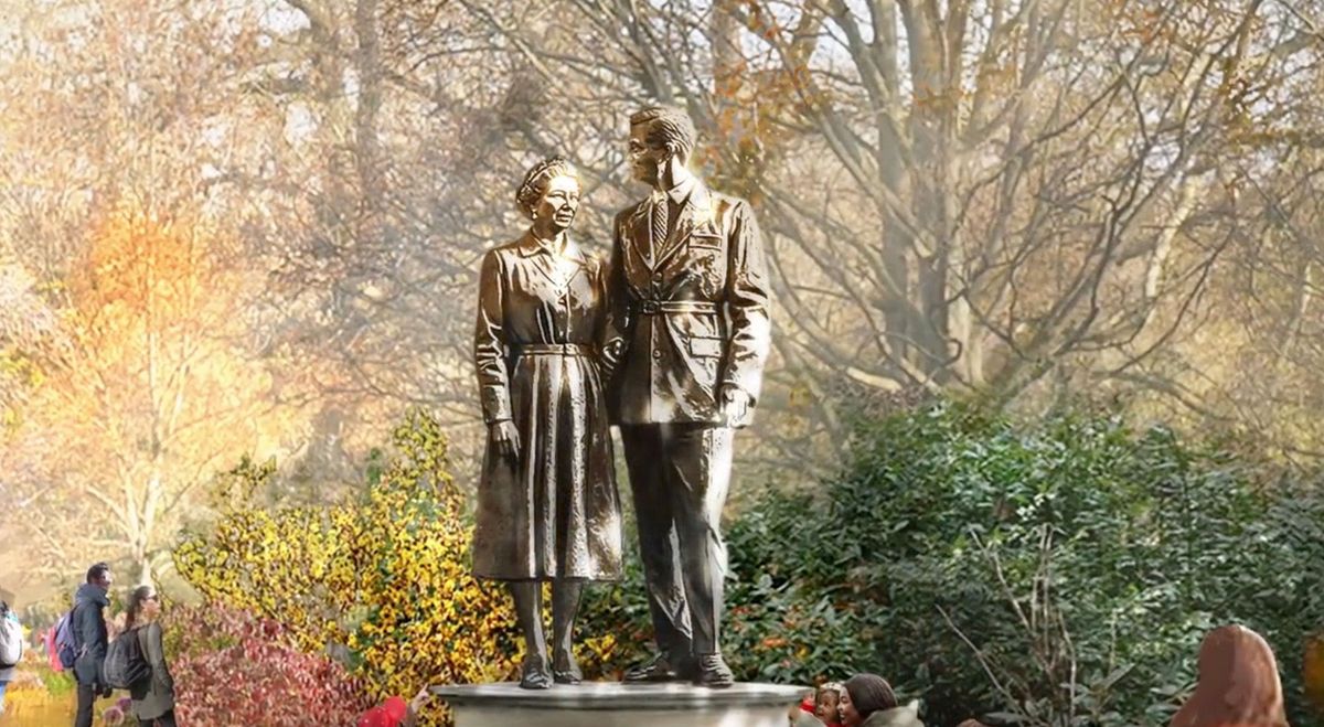 Lord Foster's design — with statues, pathways and a translucent bridge ...