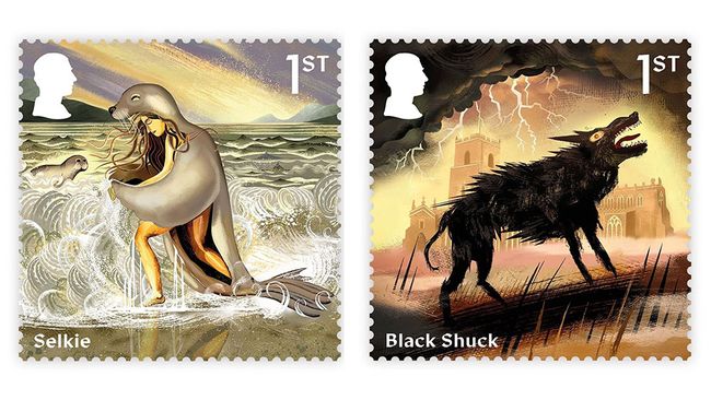 British myths and legends inspire beautiful and ferocious new stamp ...