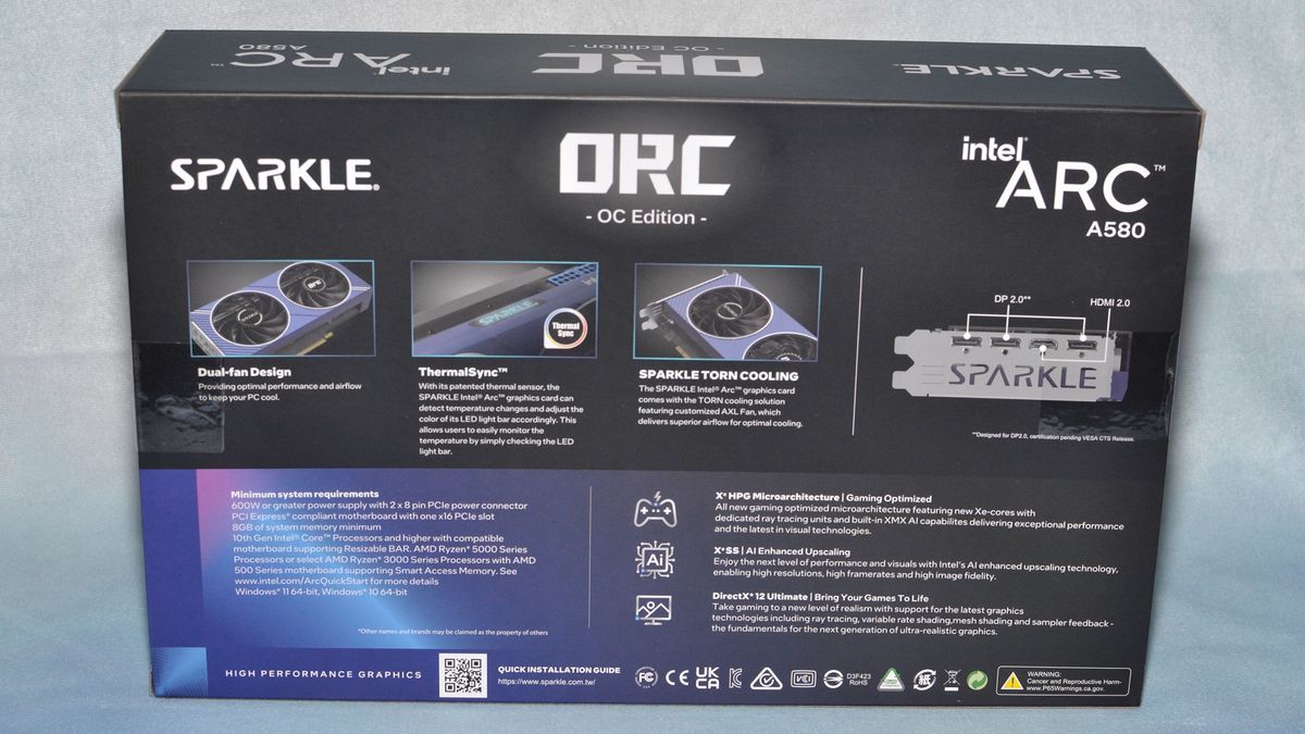 Sparkle Arc A580 Orc OC Card - Intel Arc A580 Review: New Budget ...