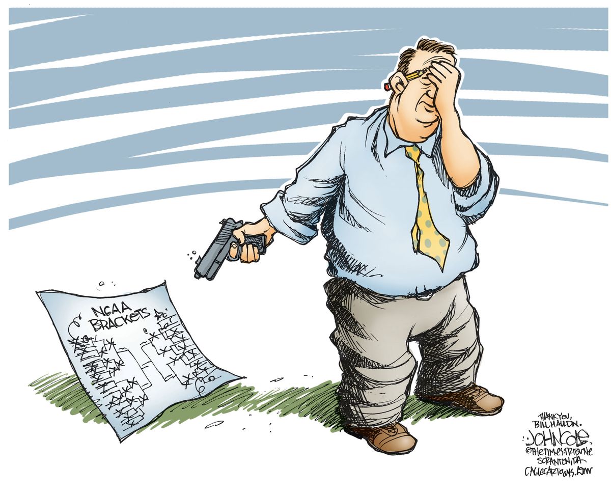 Editorial cartoon U.S. March Madness NCAA tournament busted brackets ...