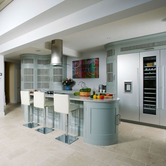 Step inside this muted blue and stainless-steel kitchen | Ideal Home