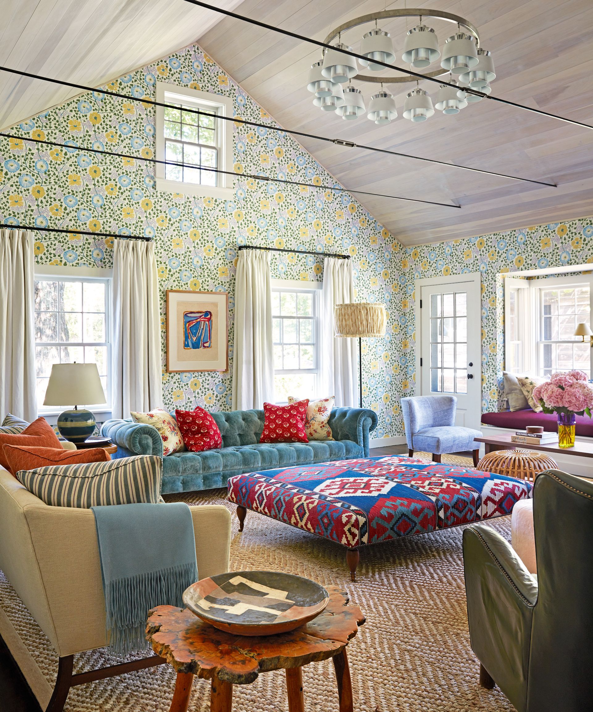 The farmhouse is a masterclass in adding touches of vibrant color to a ...