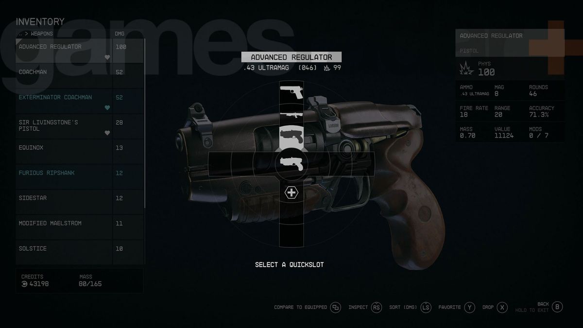 How to switch weapons in Starfield | GamesRadar+