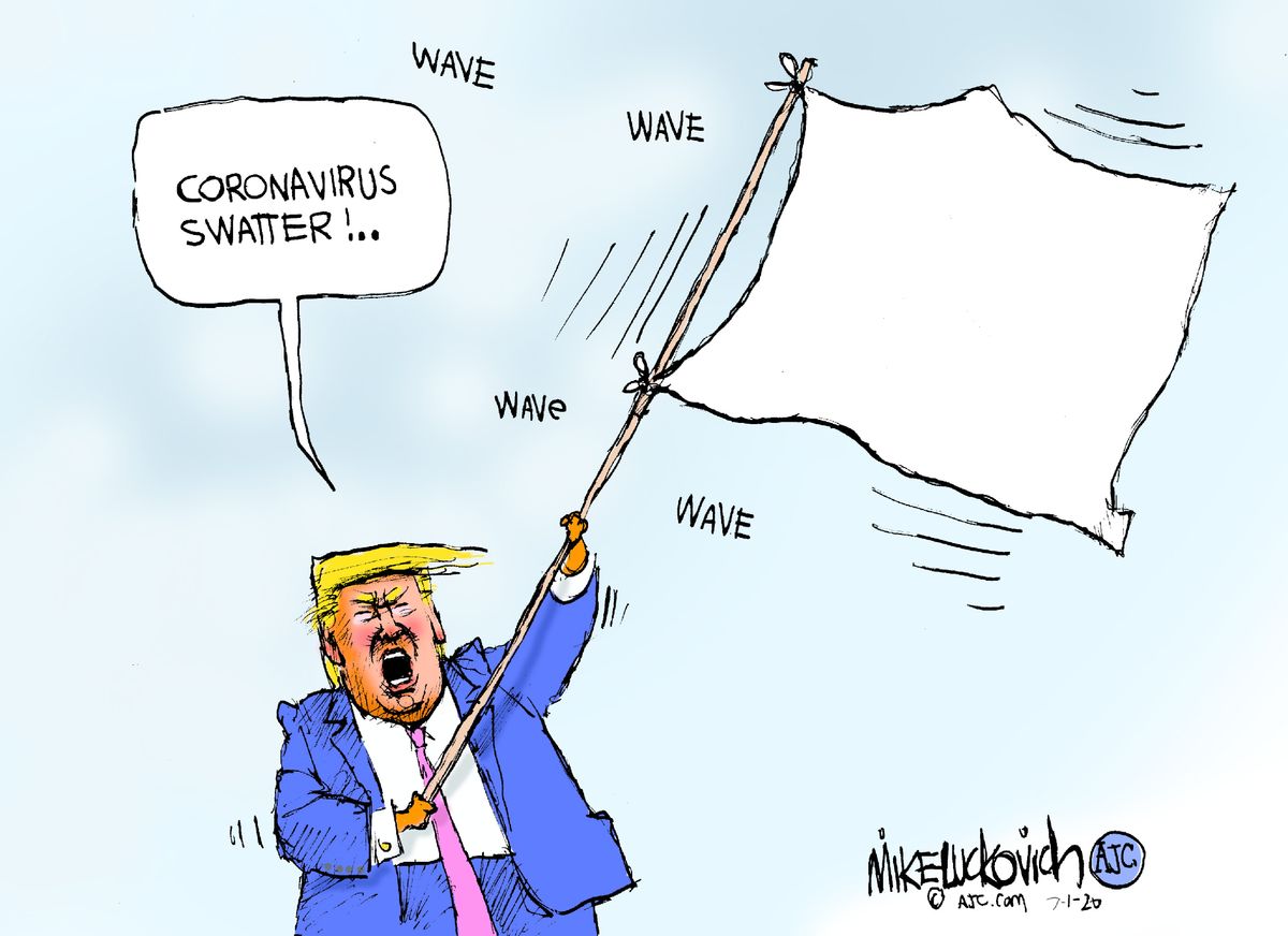Political Cartoon U.S. Trump coronavirus surrender | The Week