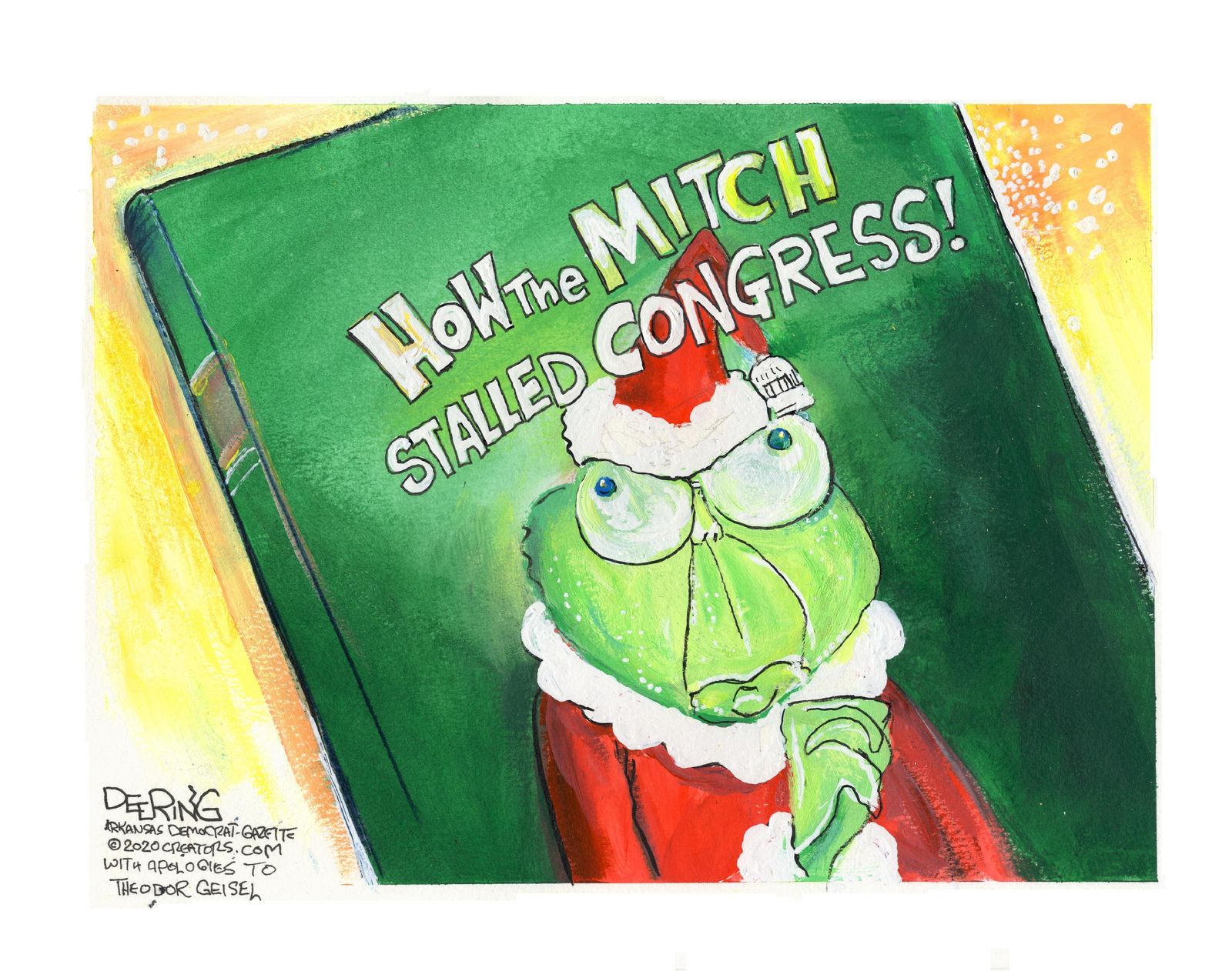 Political Cartoon U.S. McConnell Grinch Congress COVID relief | The Week