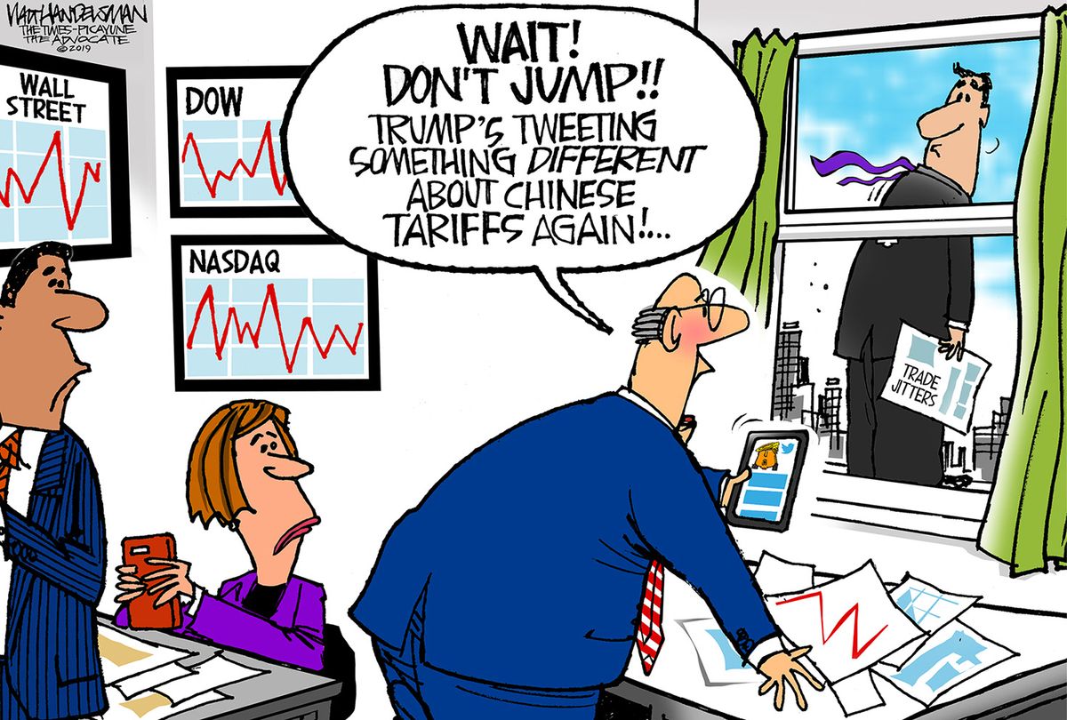 Political Cartoon Stock Market Trade Tariffs Trump Tweets | The Week