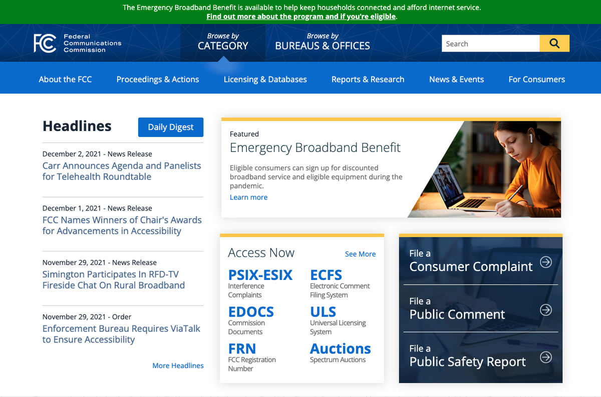 FCC Home Page Goes AWOL on Google | Next TV