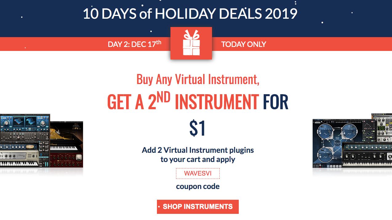 Buy any virtual instrument and get a second for just $1 – today only at ...