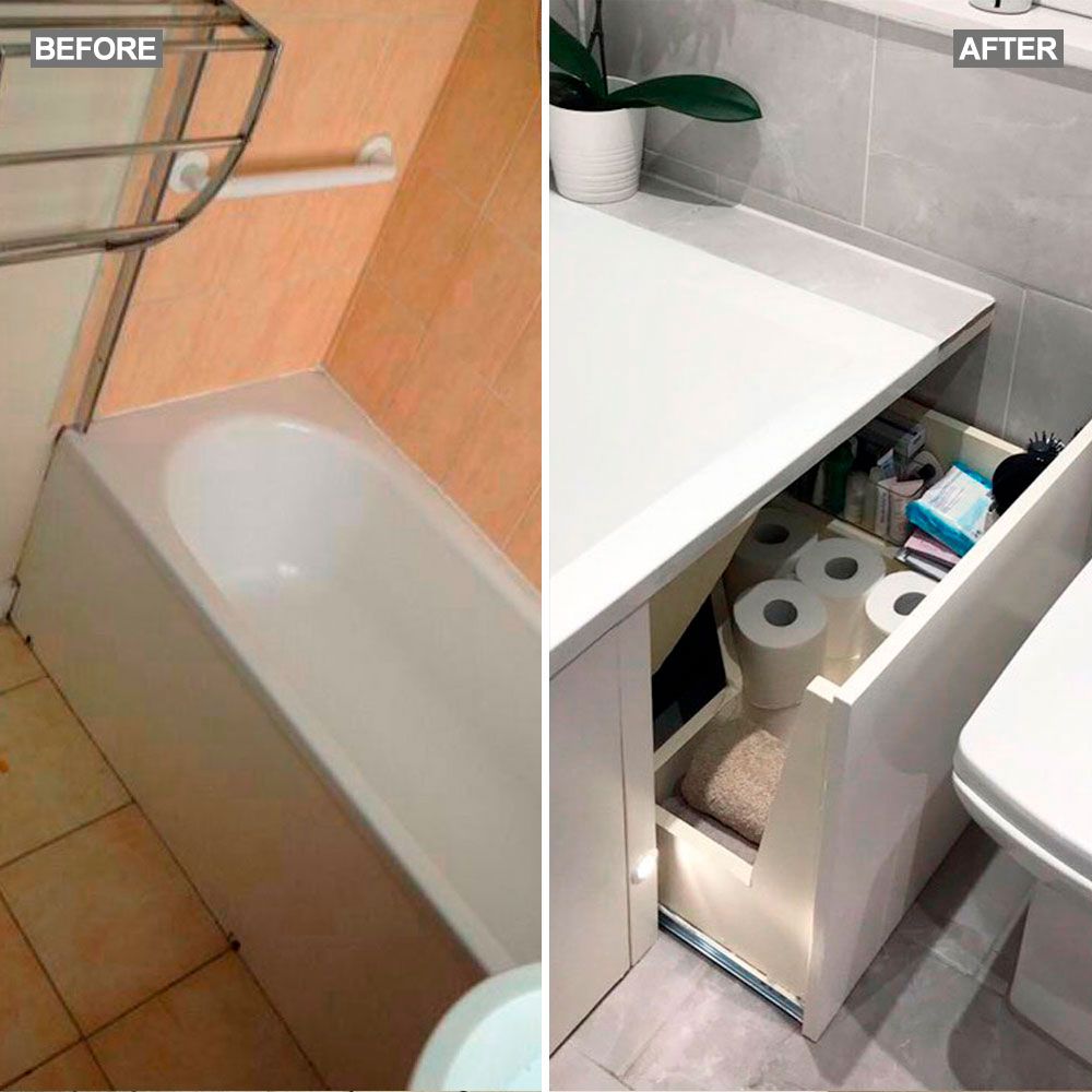 DIY pro installs ingenious under bath storage – and Mrs Hinch is a fan ...