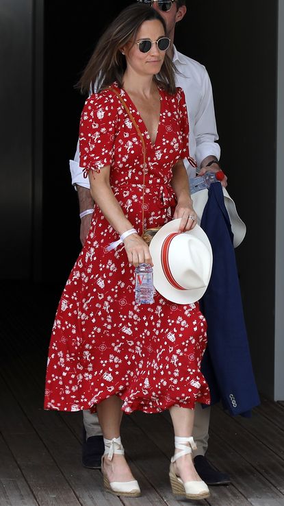 Pippa Middleton’s strawberry red tea dress and espadrilles | Woman & Home