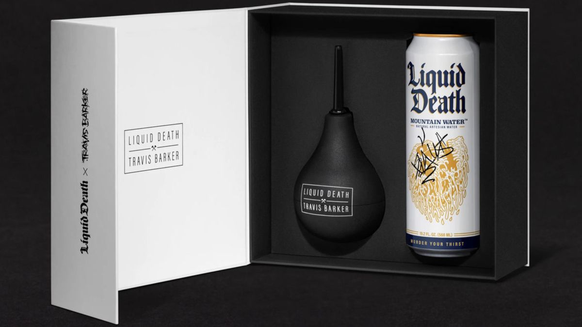 Travis Barker launches signature Liquid Death enema kit: “How have I ...