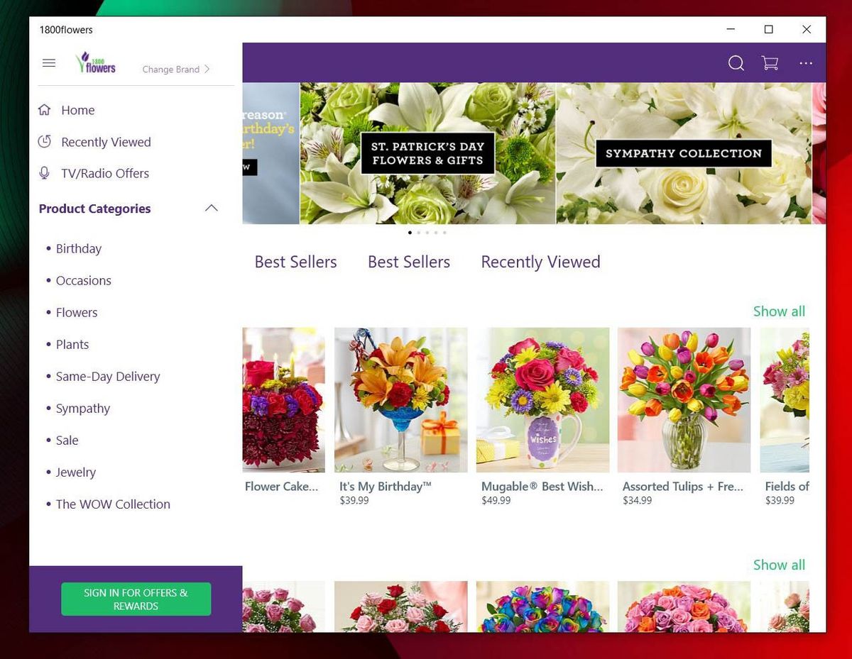 Windows 10 Gems: 1-800-Flowers helps you get floral in a pinch ...