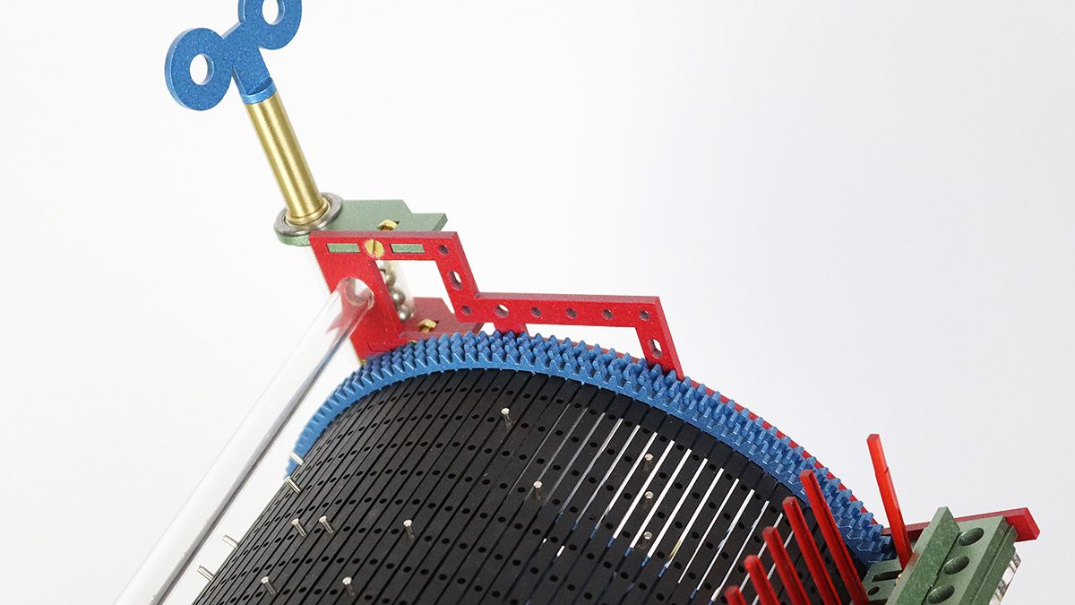 This miniature tribute to the Marble Machine X is a mechanical, Meccano ...