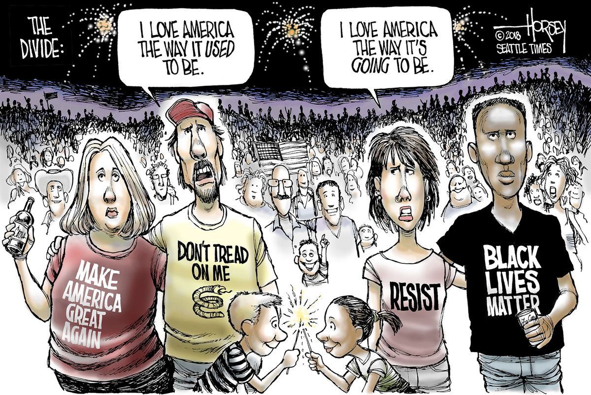 Editorial Cartoon U.S. Fourth of July fireworks political divide | The Week
